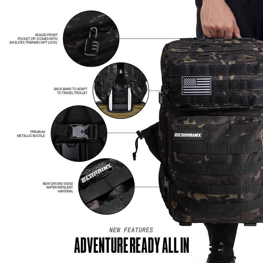 Tactical Backpack V1 45L Camouflage Black – Elitex Training